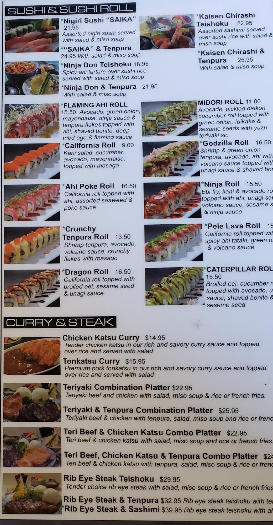 Menu at Gyotaku Japanese Restaurant, Pearl City, 98-1226 Kaʻahumanu St