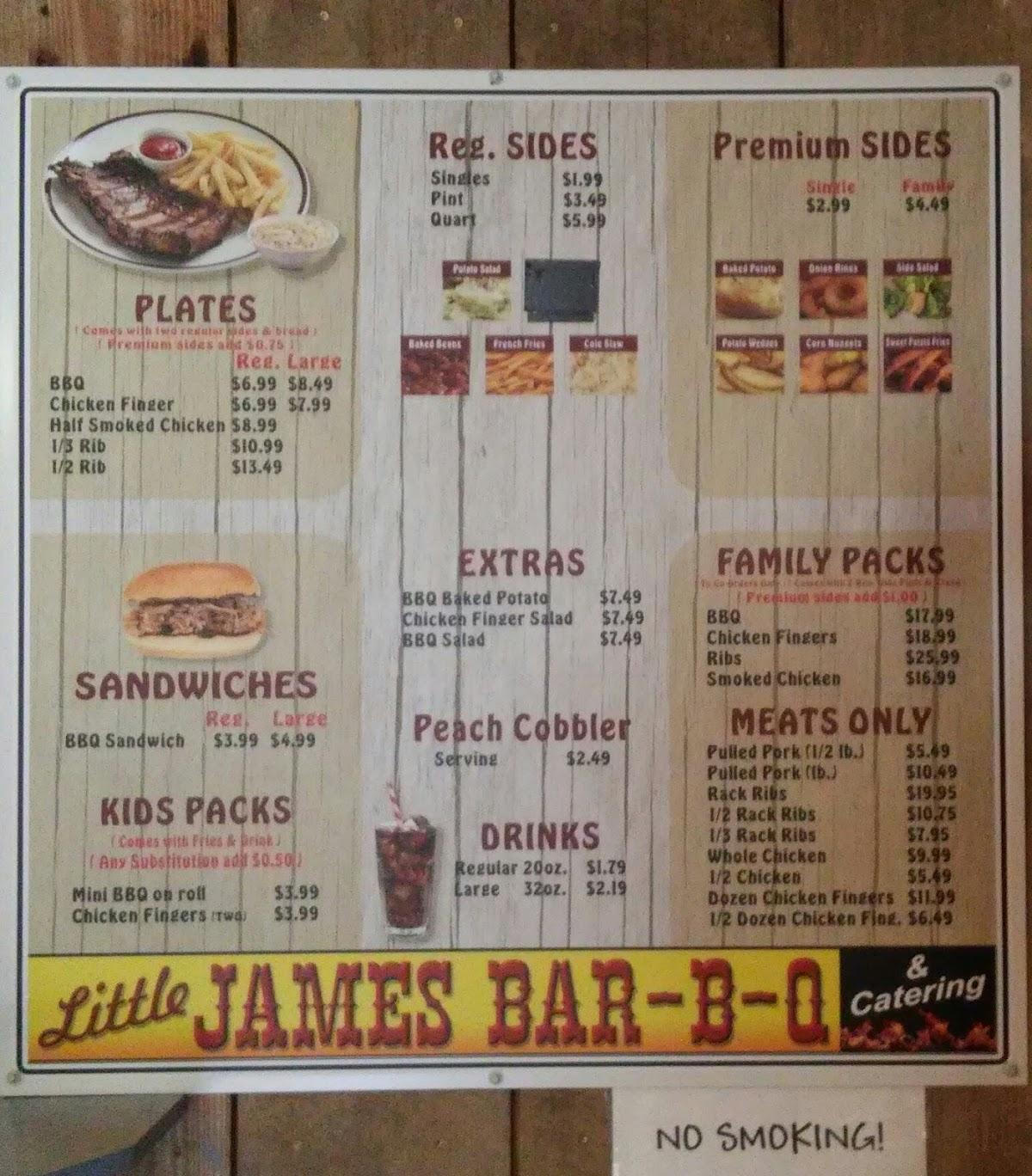 Menu at Little James' BBQ and Catering, Rainsville