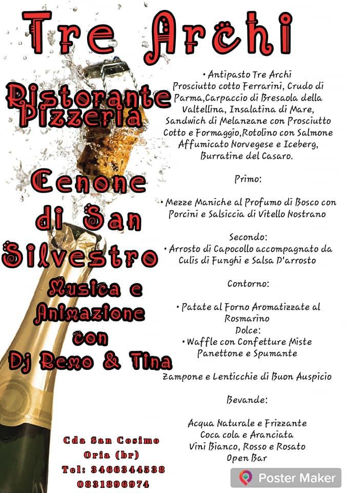 Menu at Ristorante Pizzeria "Tre Archi", Italy