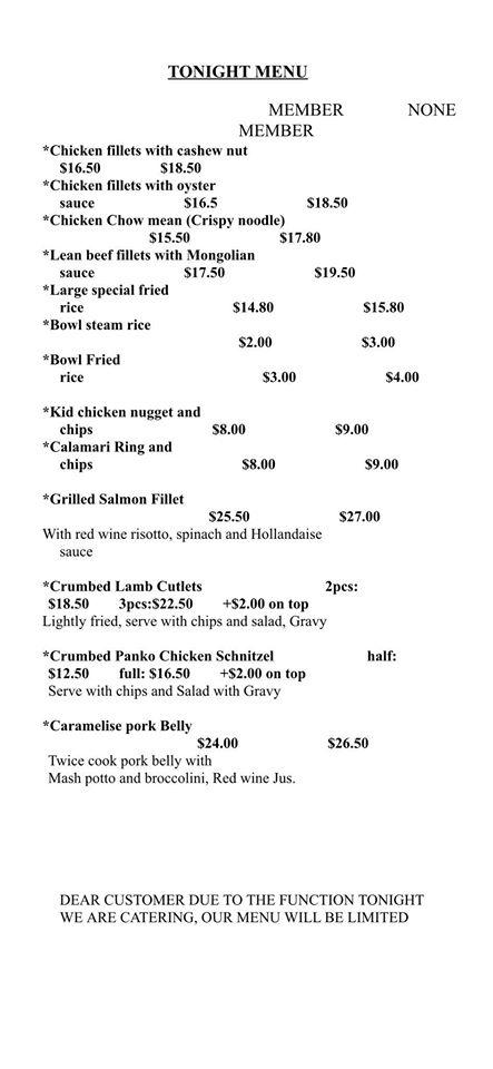 Menu at Tuross oceanview Brasserie Moruya NSW restaurant, Tuross Head