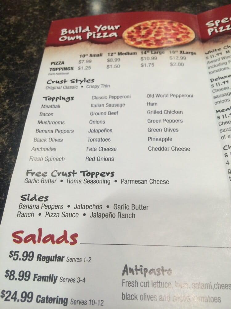 Menu at Marco's Pizza pizzeria, Ponca City