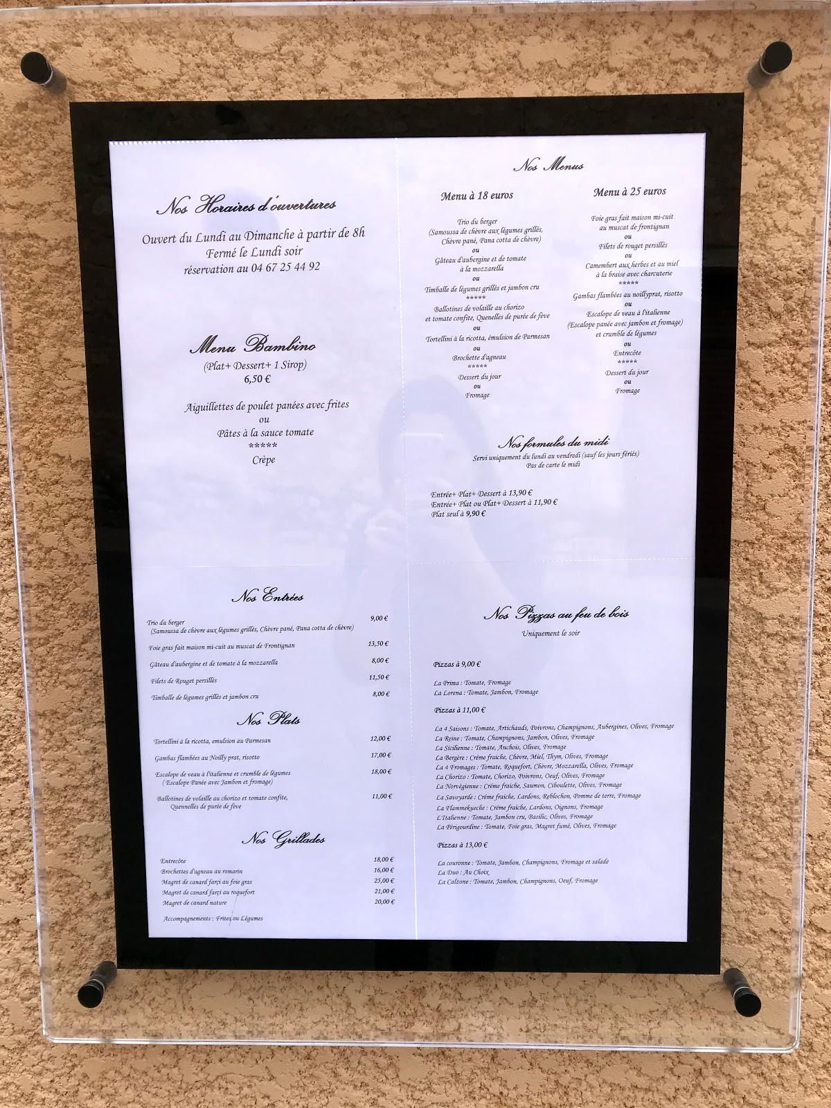 Menu au Le petit Margonnais restaurant, Margon