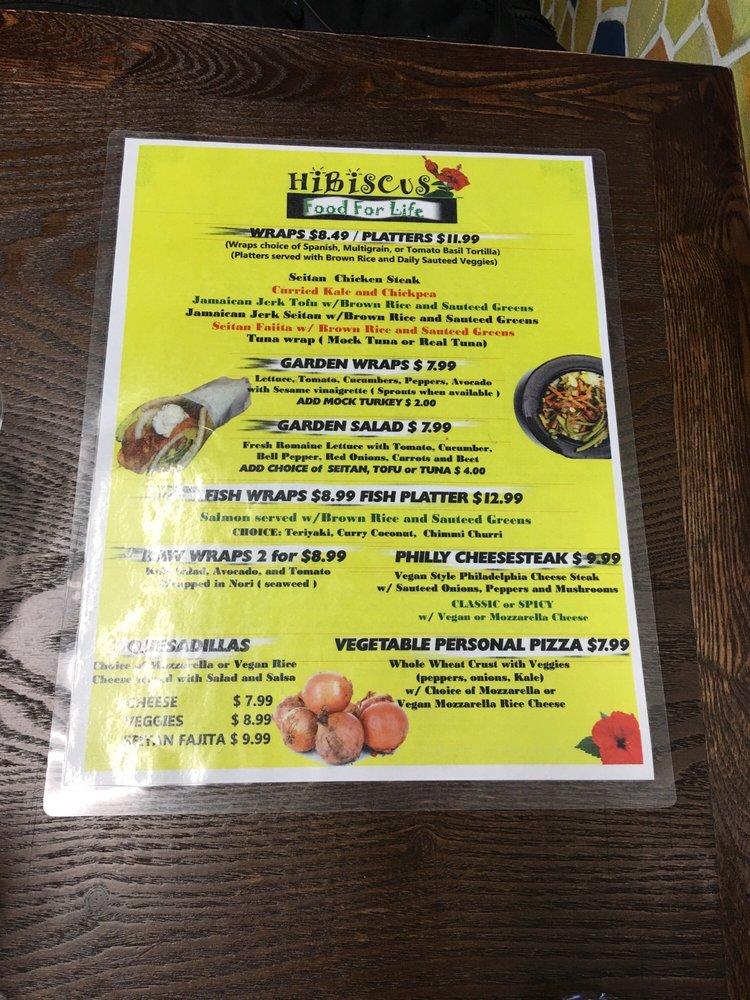 Menu at Hibiscus Cafe, Philadelphia