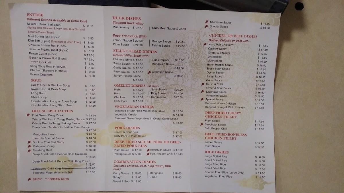 Menu at Lakeside Tavern Forster restaurant, Forster