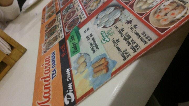 Menu at Mandarin Tea Garden restaurant, Mandaue City, Insular Square