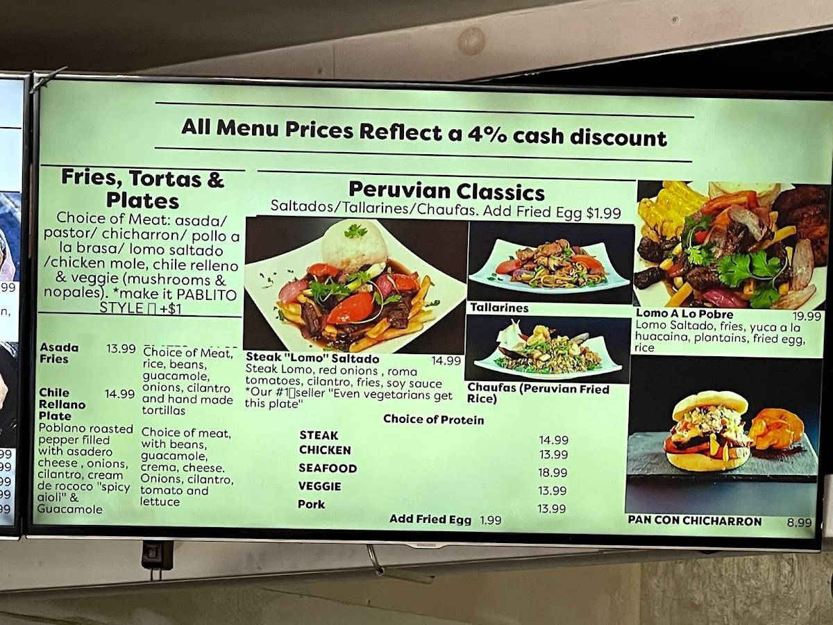 Menu at Pablito's Tacos restaurant, Burbank, W Burbank Blvd