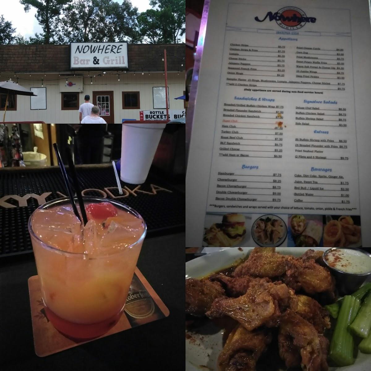 Menu at Nowhere Bar and Grill, Goose Creek