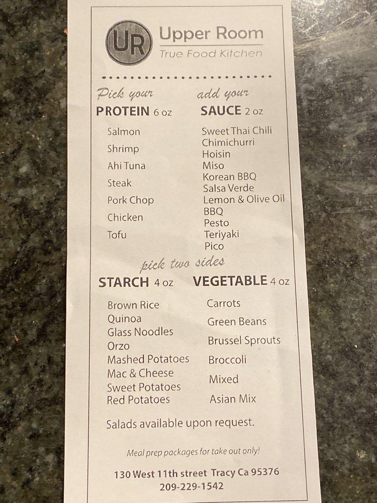 Menu at The Upper Room Kitchen restaurant, Tracy