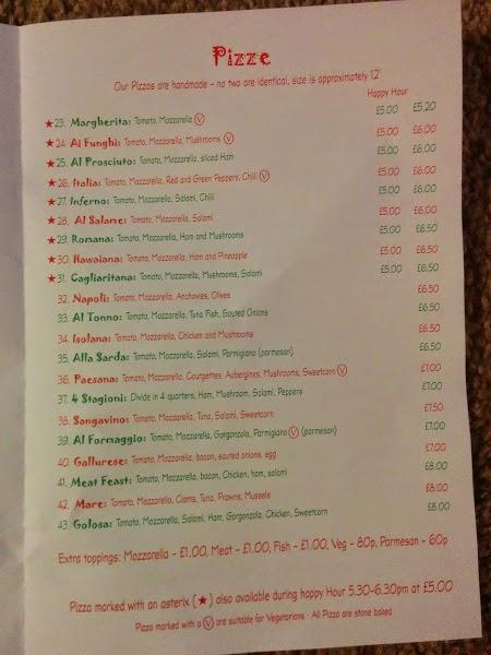 Menu at Santa Marina fast food, Barrow-in-Furness