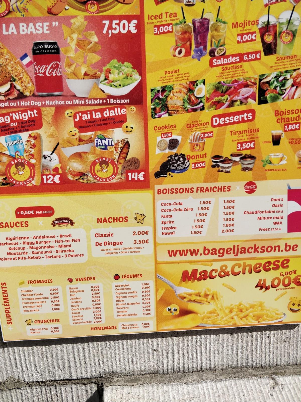 Menu au Bagel Jackson - Mons, Mons