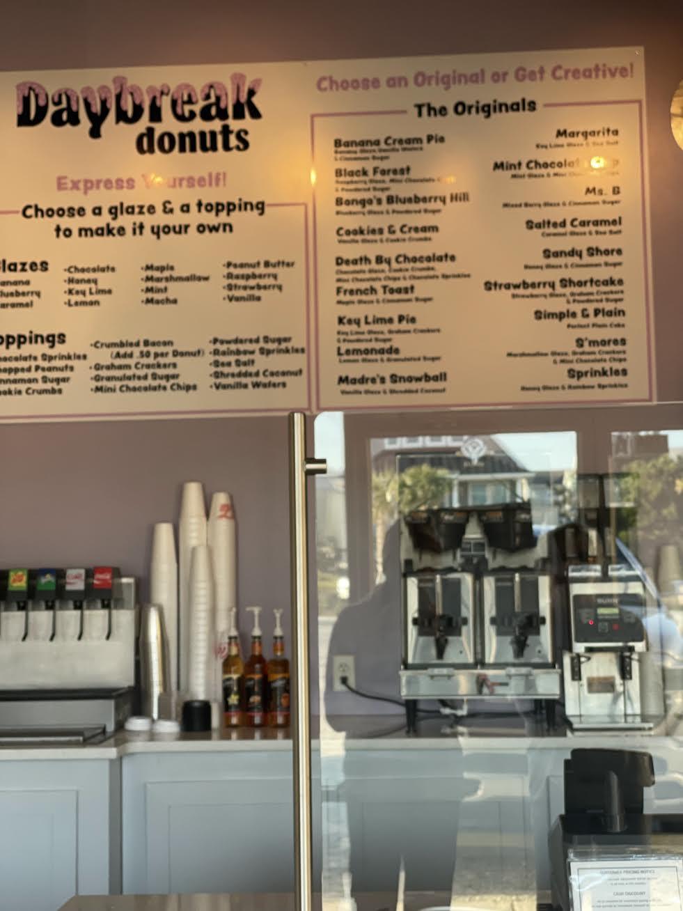 Menu at Daybreak Donuts fast food, Surf City