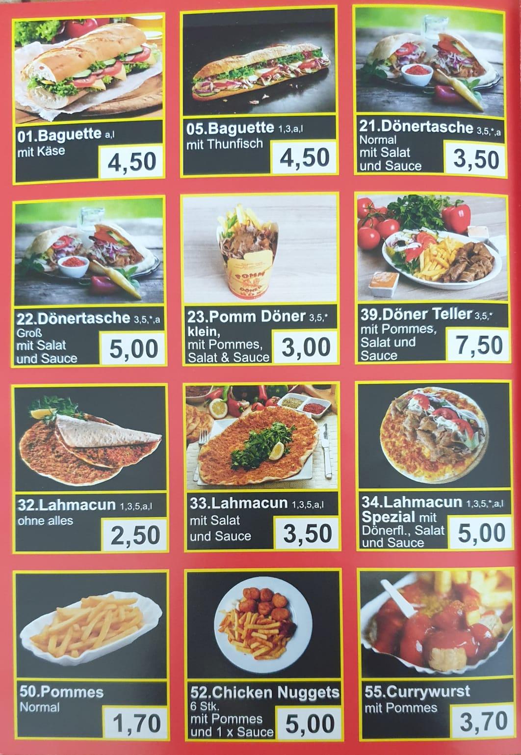 Menu at Dö-Pi restaurant, Dortmund, Münsterstraße 166