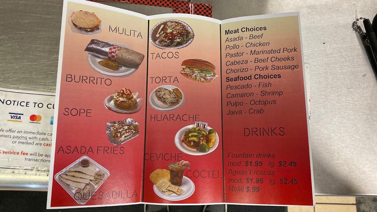 Menu at Zecky's Fish Tacos restaurant, Sacramento