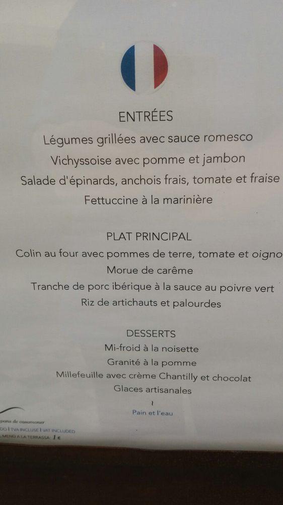 Menu at La Riba restaurant, Girona