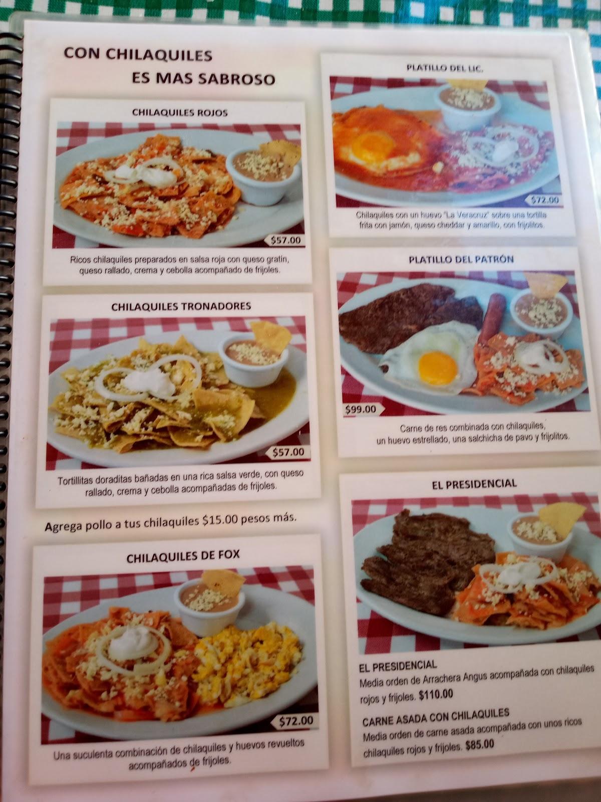 Carta de Restaurante La Veracruz, Ixtlán del Río