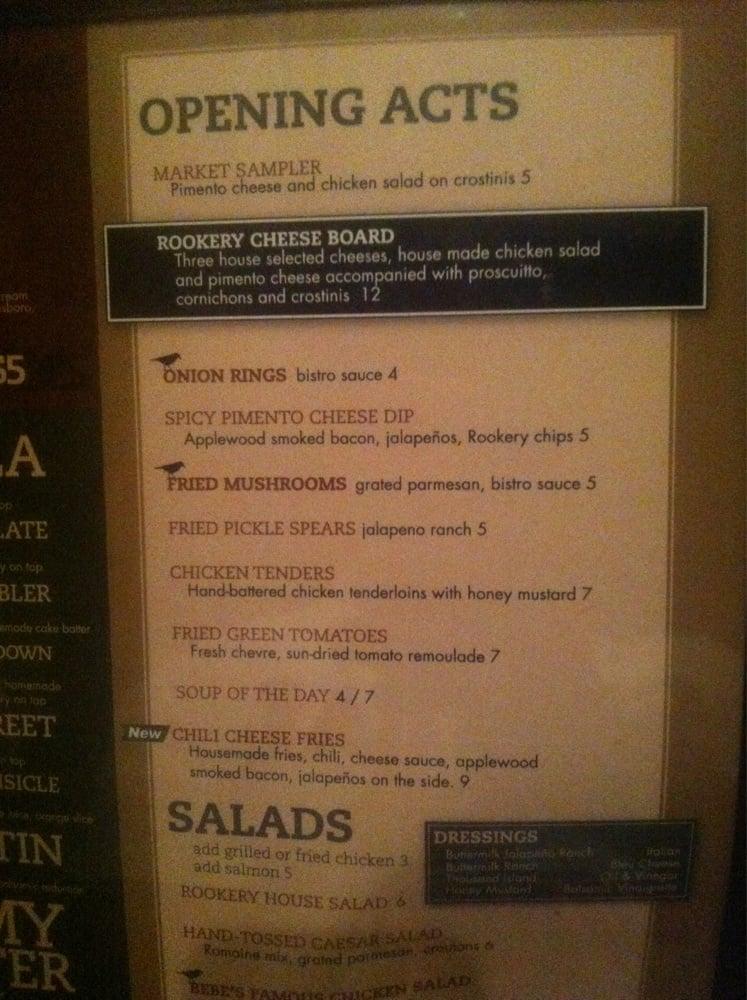 Menu at Rookery pub & bar, Macon