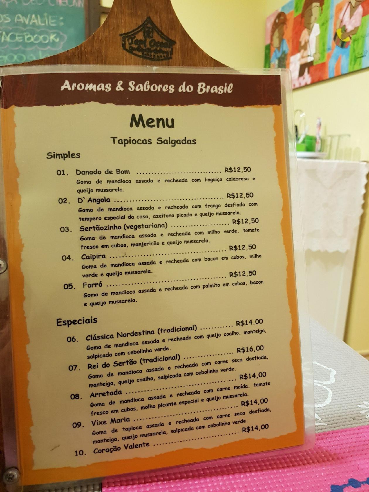 Menu at Tapi Occa Quitutes Nordestinos pub & bar, Curitiba