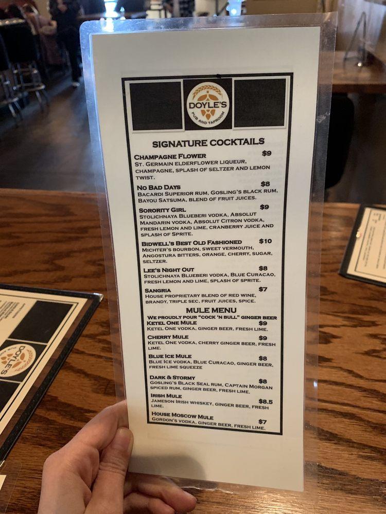 Menu at Doyle's Pub and Taproom, Folsom
