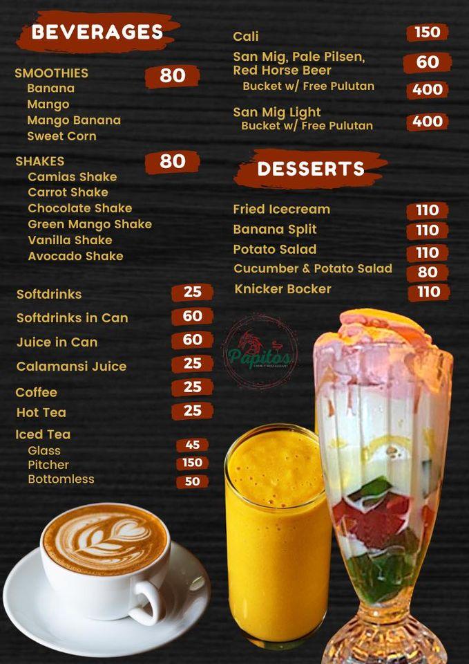 Menu at Papito's Family Restaurant, Zamboanga