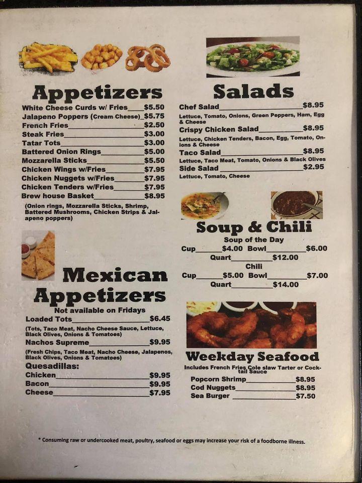 Menu at Chambers Hill pub & bar, Suamico
