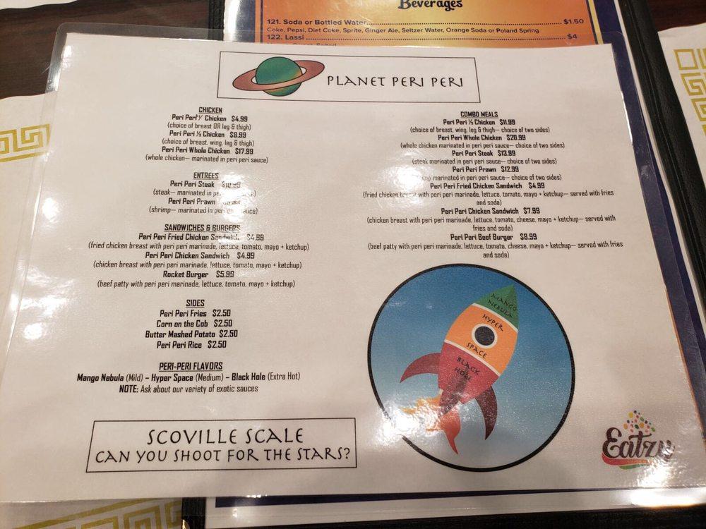 Menu at Eatzy Chinese restaurant, New York City