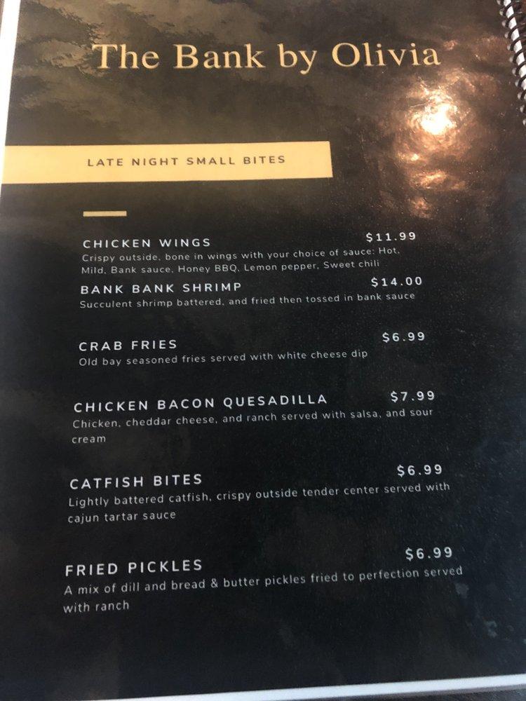 Menu at The Bank by Olivia restaurant, Emporia