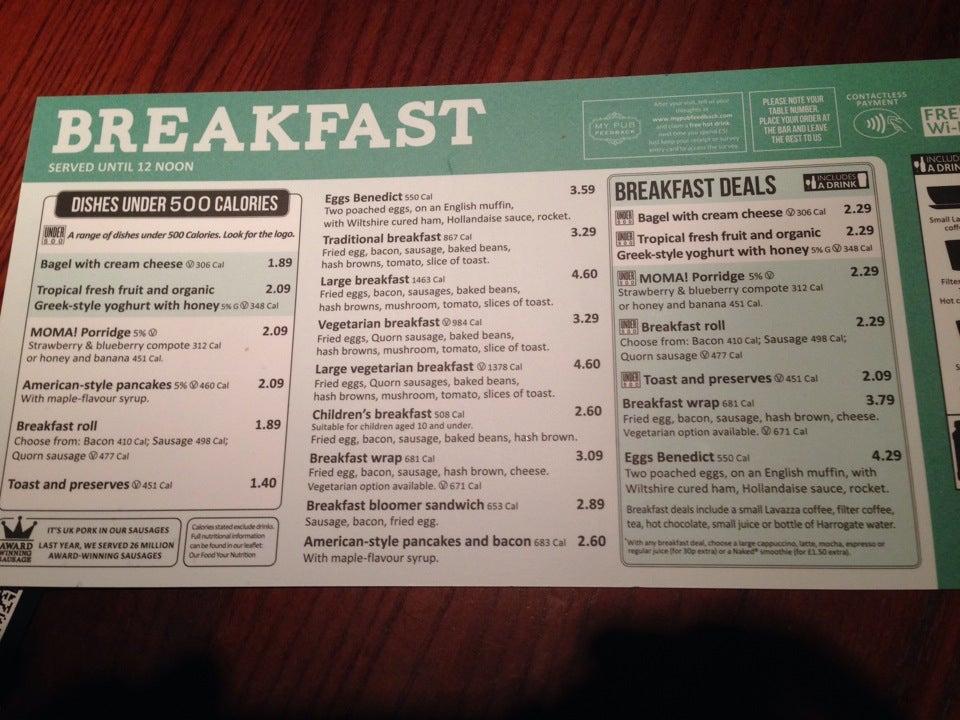 Menu at The Talk Of The Town - JD Wetherspoon pub & bar, Paignton