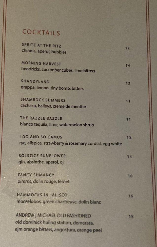 Menu at Bishop pub & bar, Memphis