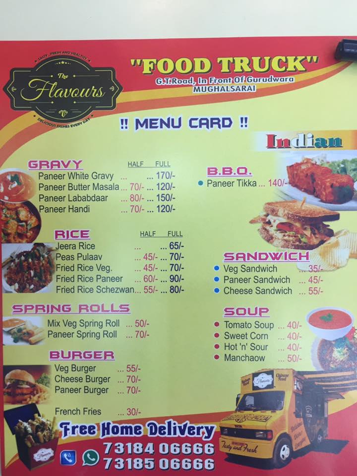 Menu at The Flavours, Mughal Sarai, GT Rd