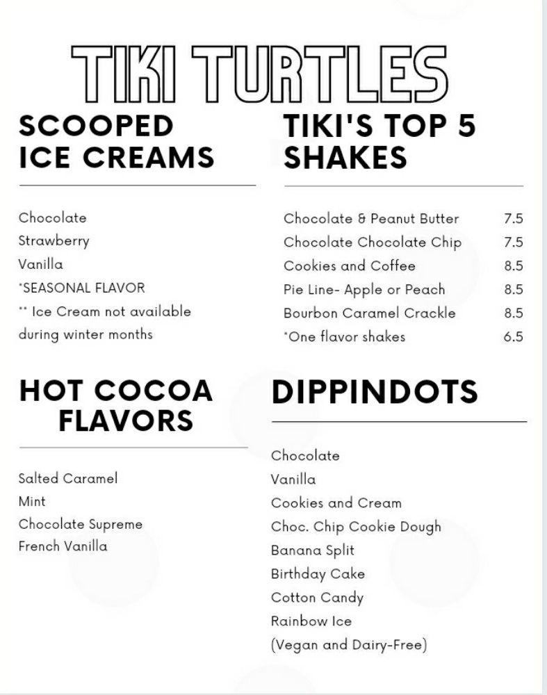 Menu at Tiki Turtle's Boba Teas and Drinks desserts, Surf City