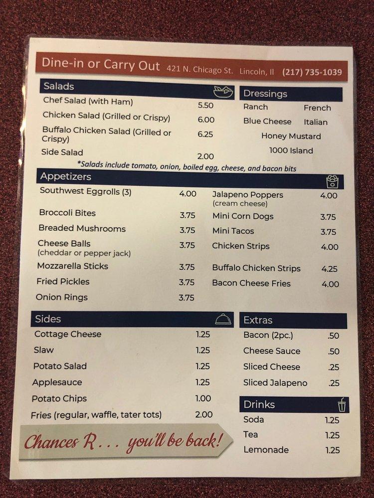 Menu at Chances R pub & bar, Lincoln