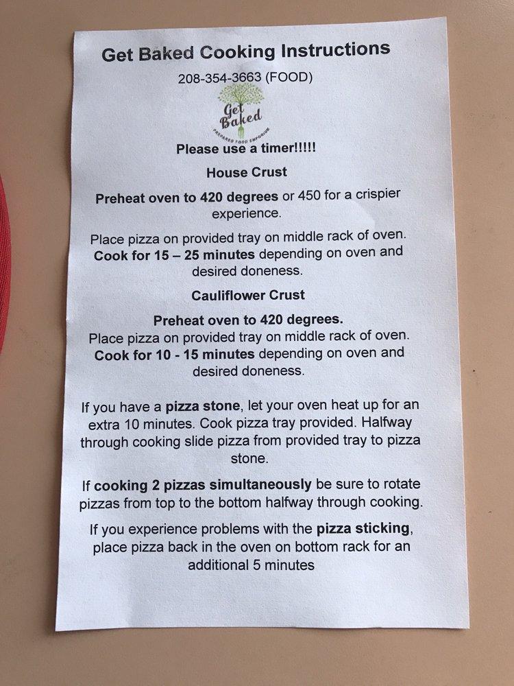 Menu at Get Baked Prepared Food Emporium pizzeria, Driggs