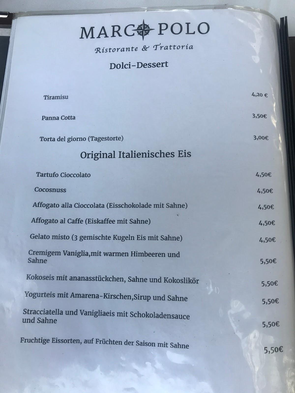 Speisekarte von MARCO POLO Ristorante & Trattoria restaurant ...