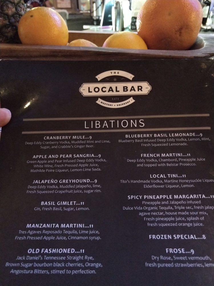 Menu at The Local Bar Katy, Katy