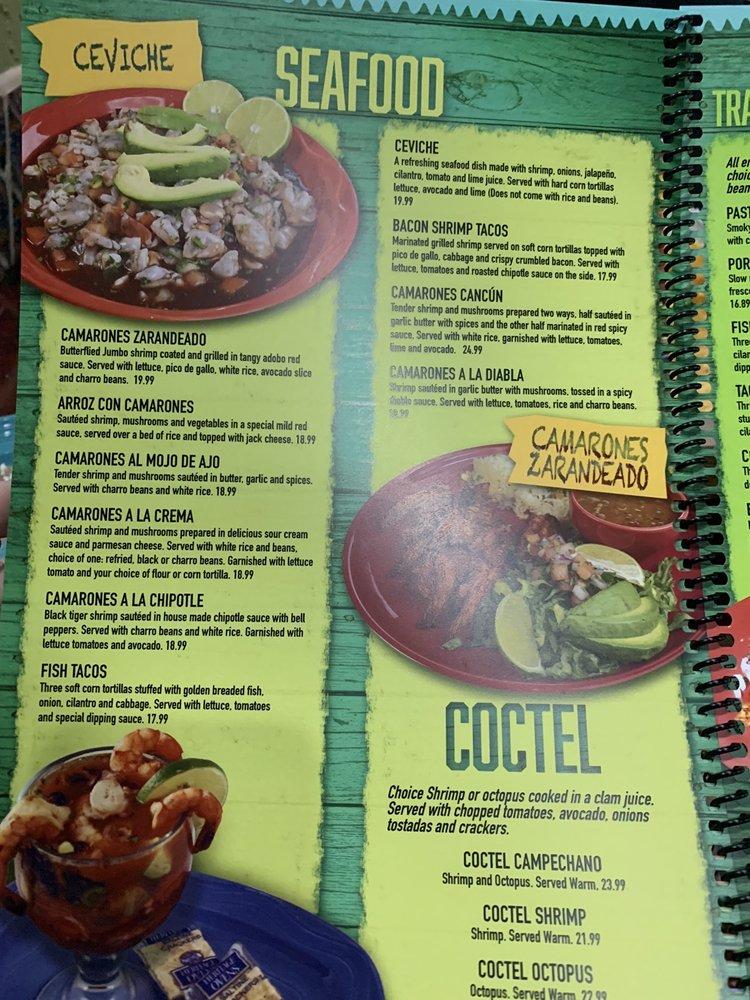 Menu at Torito Mexican Restaurant, North Haven