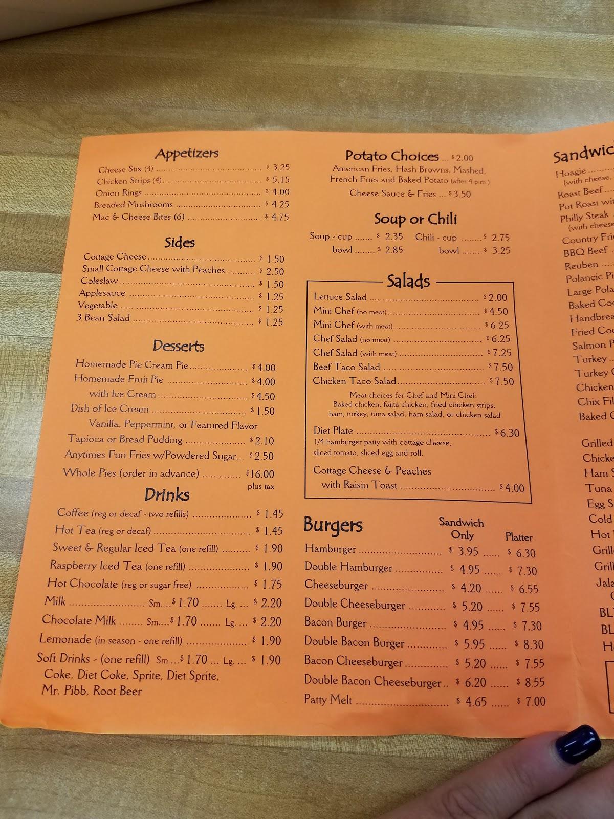 Menu at Country Cupboard restaurant, Streator, 124 S Vermillion St