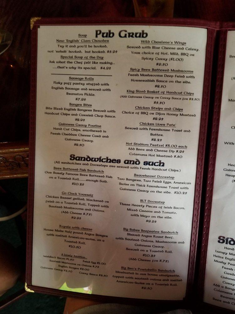Menu at Kings Head British Pub Sunrise, Sunrise