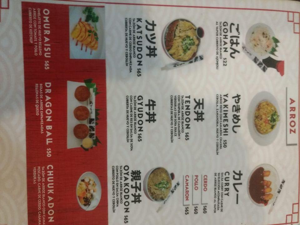 Carta de Restaurante Tsuru, Santiago de Querétaro