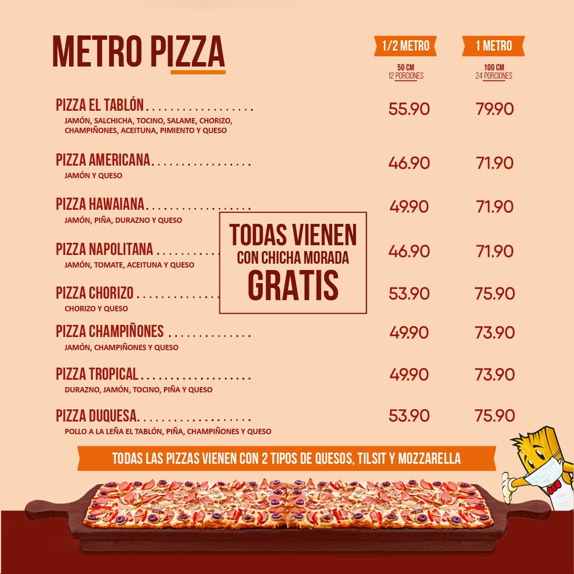 Carta del restaurante El Tablón, Miraflores, Av. Mariscal Castilla 105