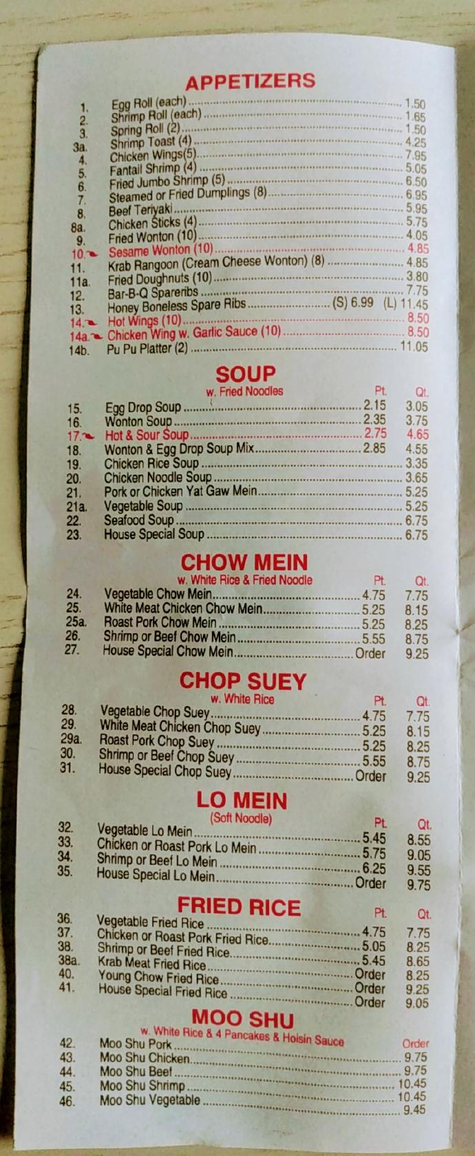 Menu at First Taste Chinese Restaurant, Inverness