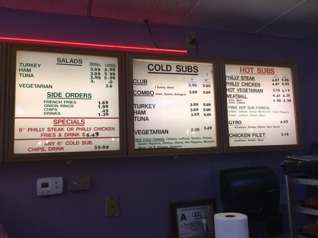 Menu at Philly Steak & Subs steakhouse, Raleigh, Atlantic Ave #103
