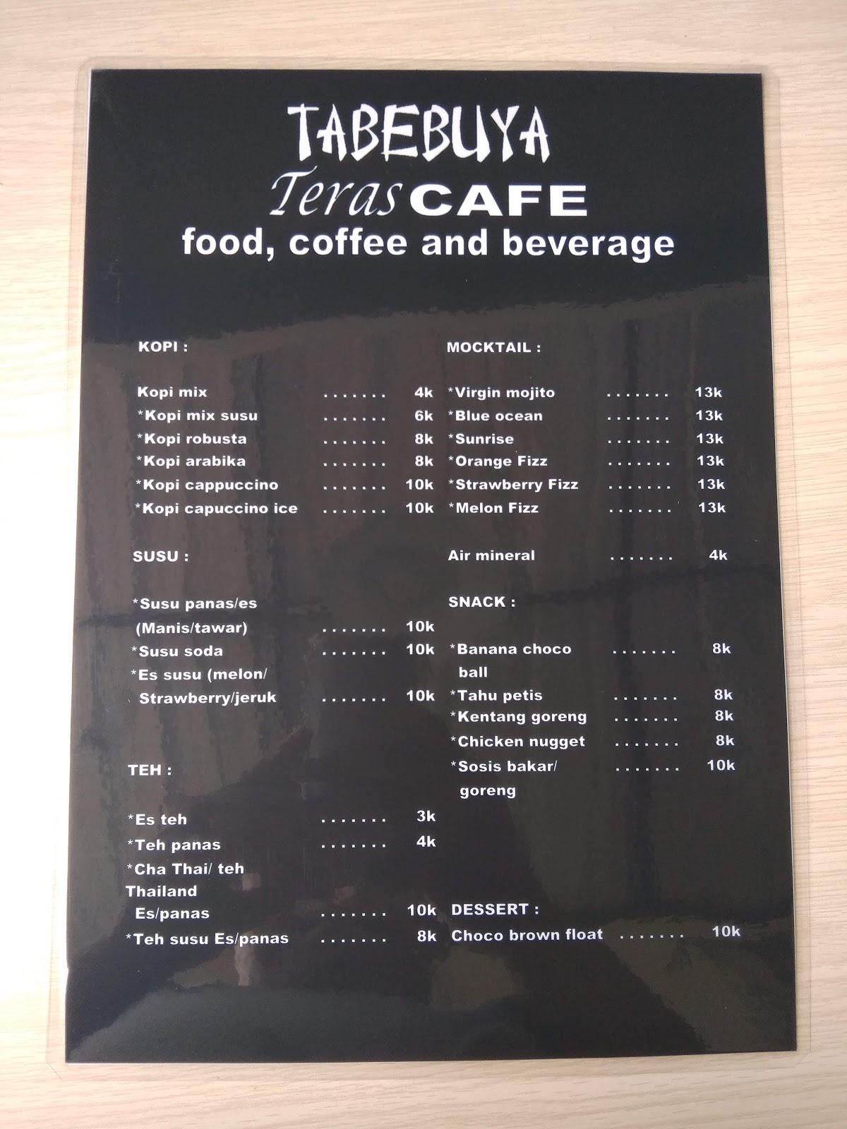 Carta de Tabebuya teras cafe, Labanasem
