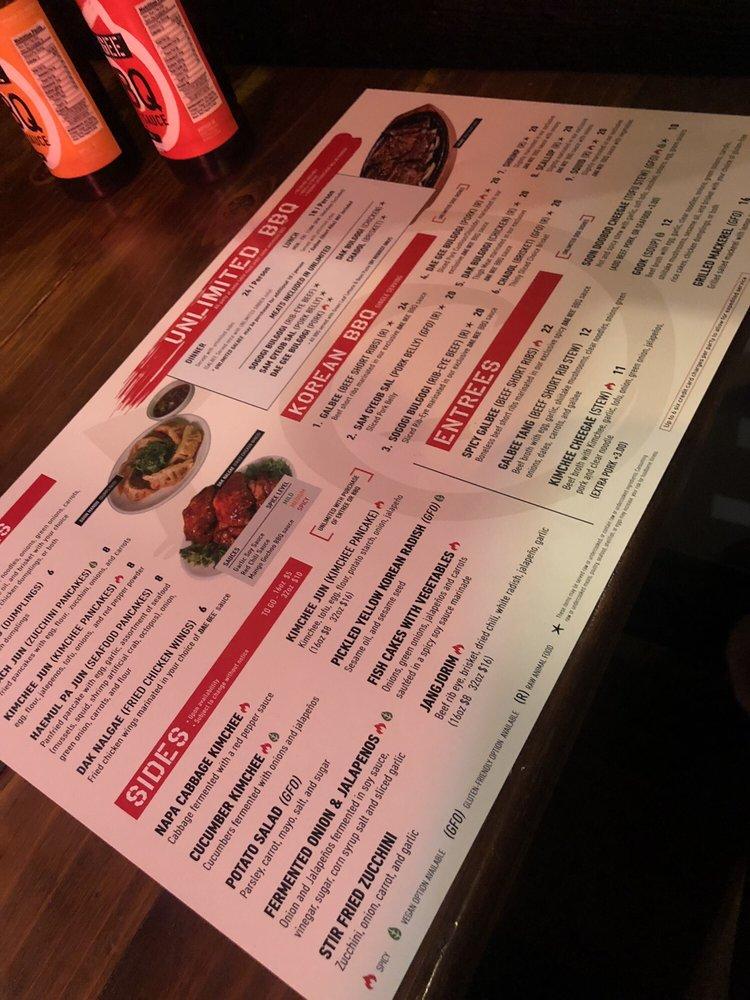 Menu at DAE GEE KOREAN BBQ, Aurora, S Havana St Unit 1