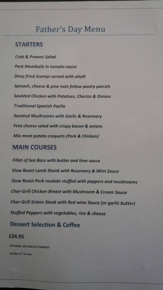 Menu at El Iberico restaurant, Sidcup