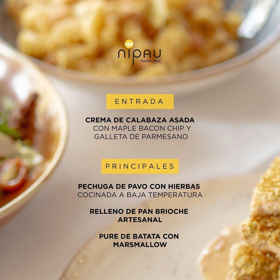 Menu at Nipau restaurant, Santo Domingo, C. Max Henriquez Ureña 20