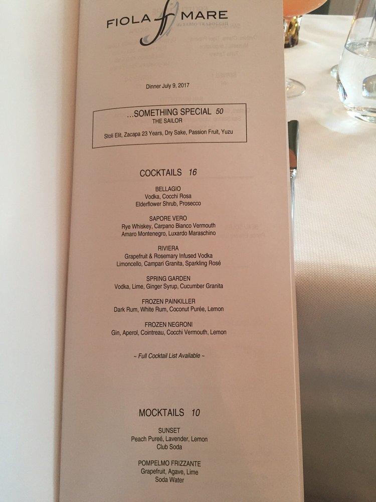 Menu at Fiola Mare pub & bar, Washington