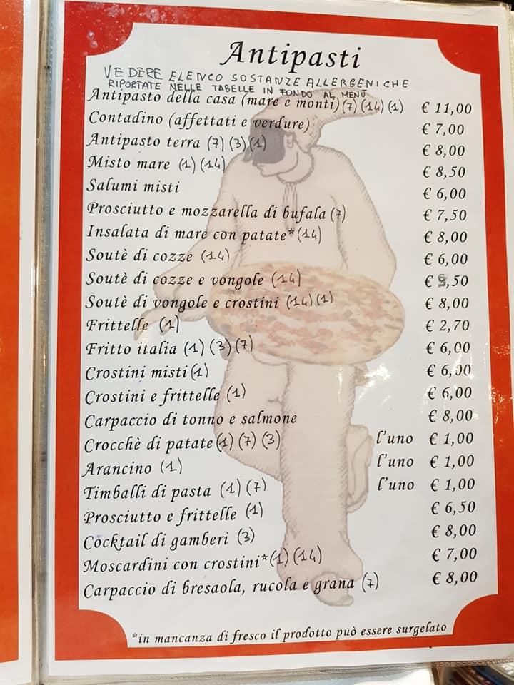 Menu da Ristorante Pizzeria Non Solo Pizza, Grosseto, Via Aurelia Sud