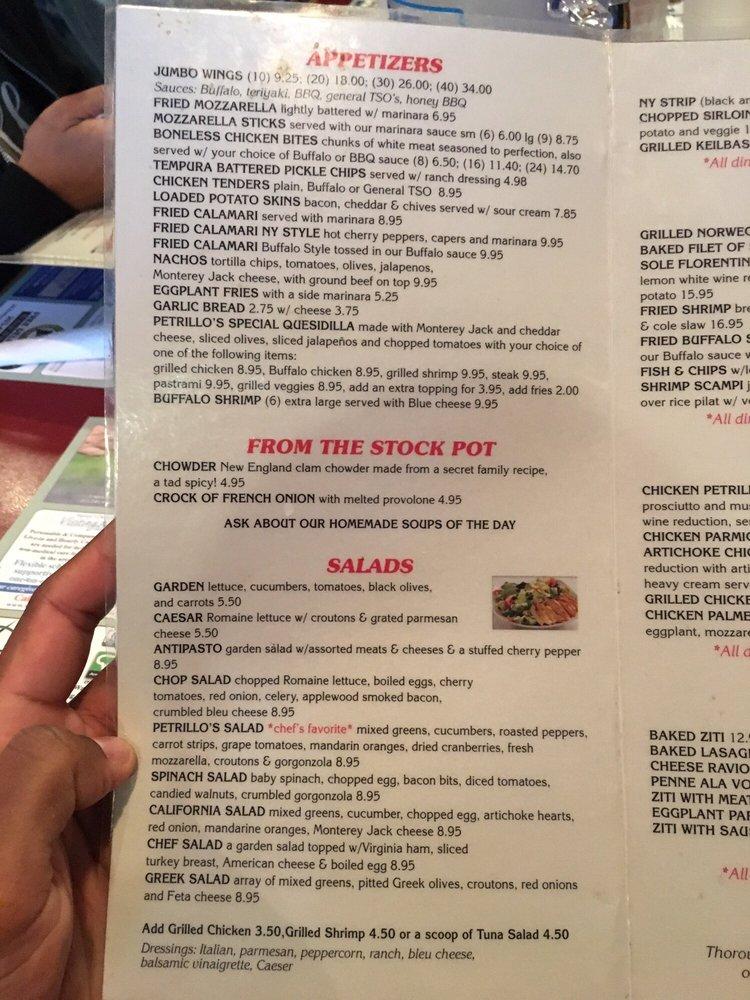 Menu at Petrillo's Pizza Pub & Grill, Madison, 51 Boston Post Rd