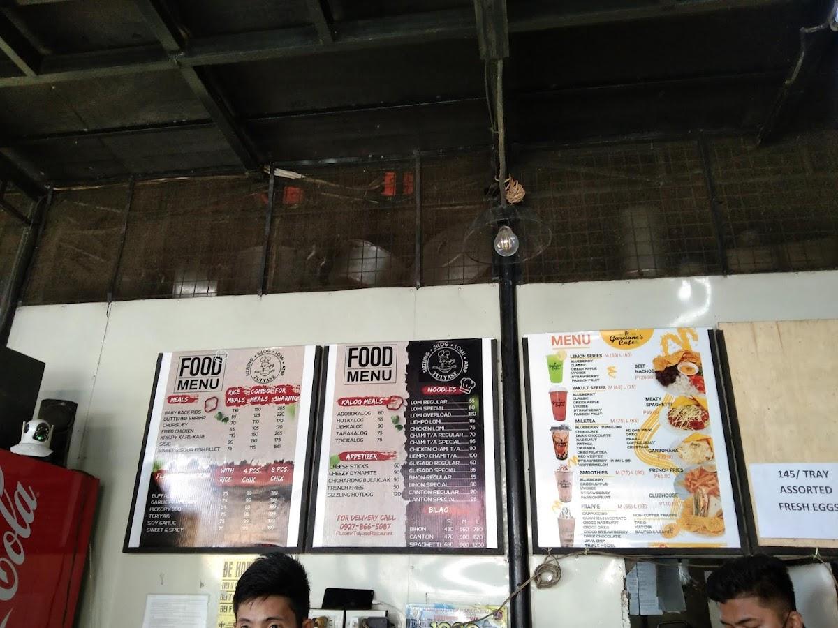 Menu at TULYASE restaurant, Padre Garcia