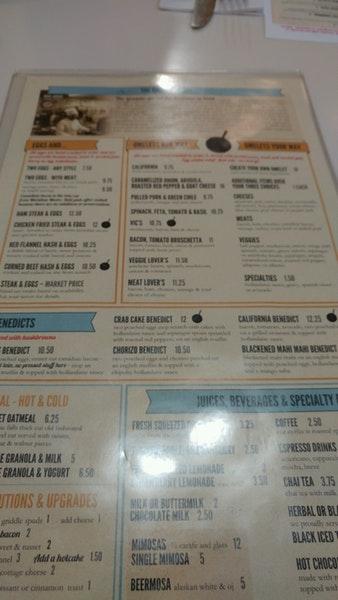 Menu at The Griddle restaurant, Meridian, E Overland Rd #130